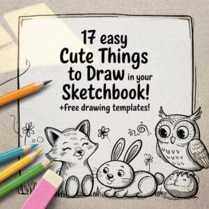 🐻 17 Easy Cute Drawings (+ Free Drawing Templates for Your Sketchbook ...