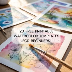 23 Free Printable Watercolor Templates for Beginners: Easy Designs to ...