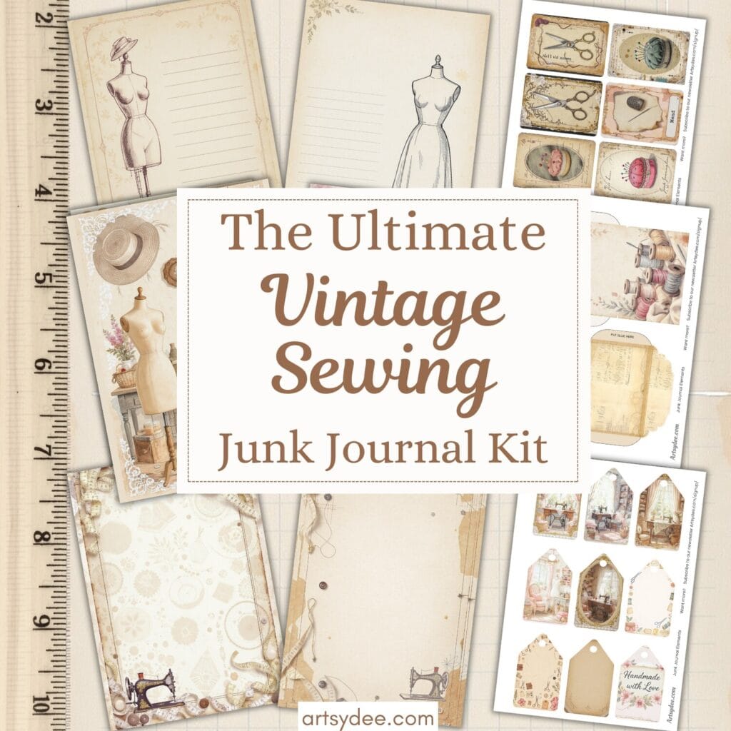 🧵 Sew Lovely: A Vintage Sewing Junk Journal Kit (100 Printable Pages ...