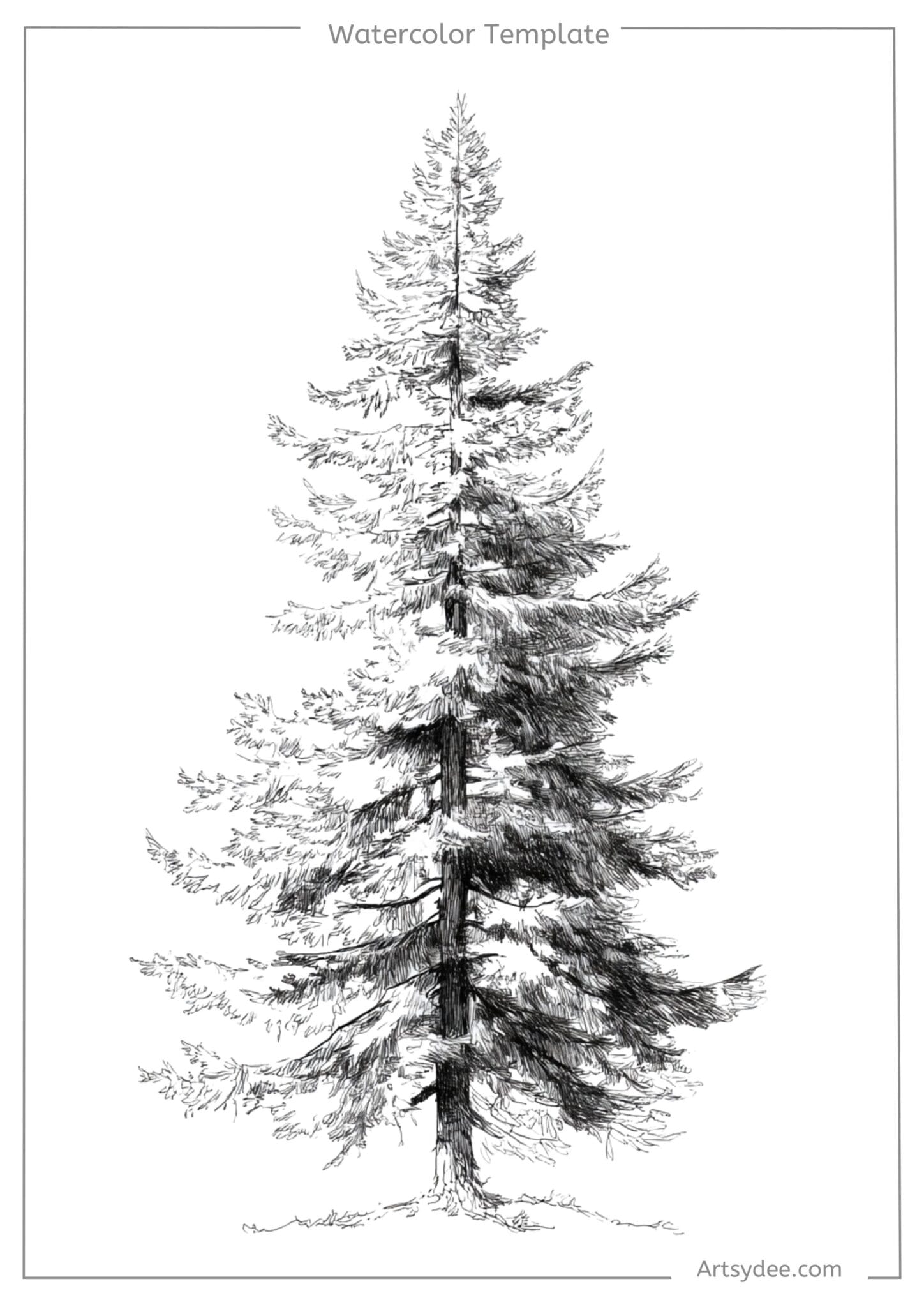 15 Free Printable Watercolor Tree Templates to Practice Your Painting ...