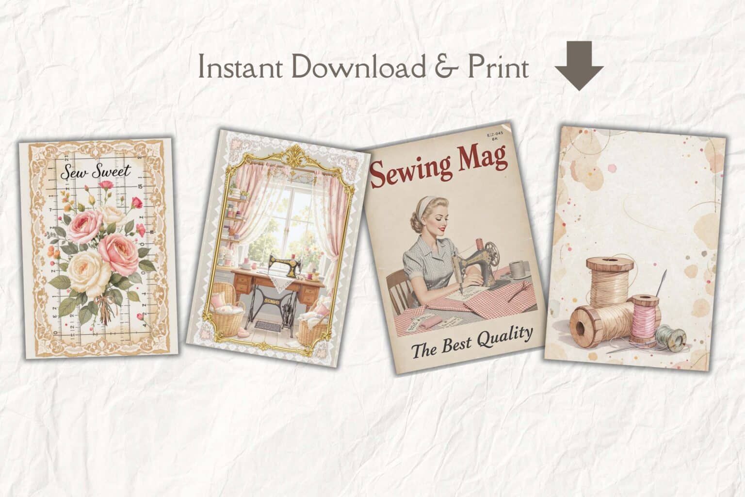🧵 Sew Lovely: A Vintage Sewing Junk Journal Kit (100 Printable Pages ...