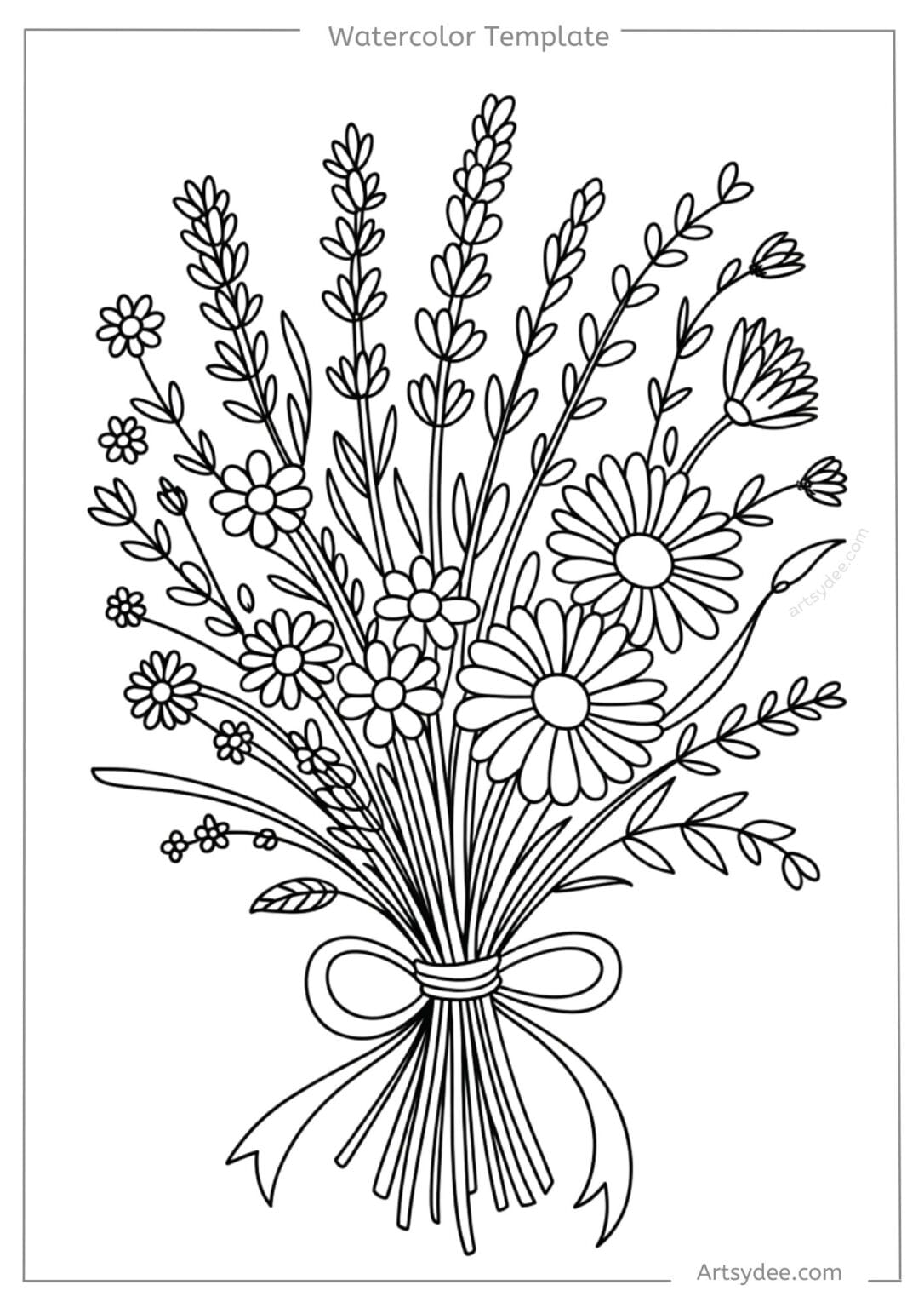 17 Printable Watercolor Templates – Paint-Ready Floral Outlines ...