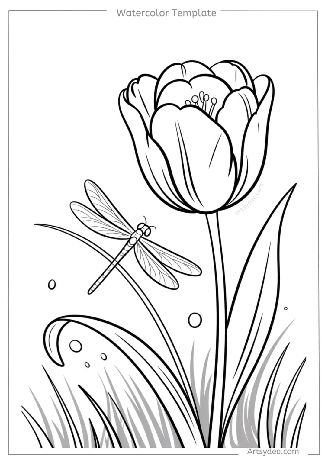 17 Printable Watercolor Templates – Paint-Ready Floral Outlines ...