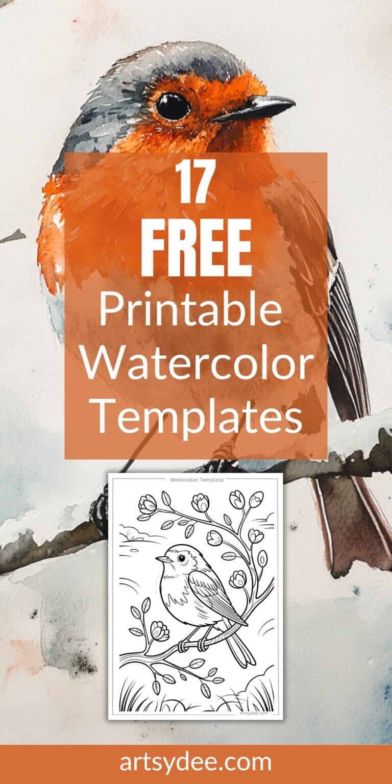 17 Printable Watercolor Templates – Paint-Ready Floral Outlines ...