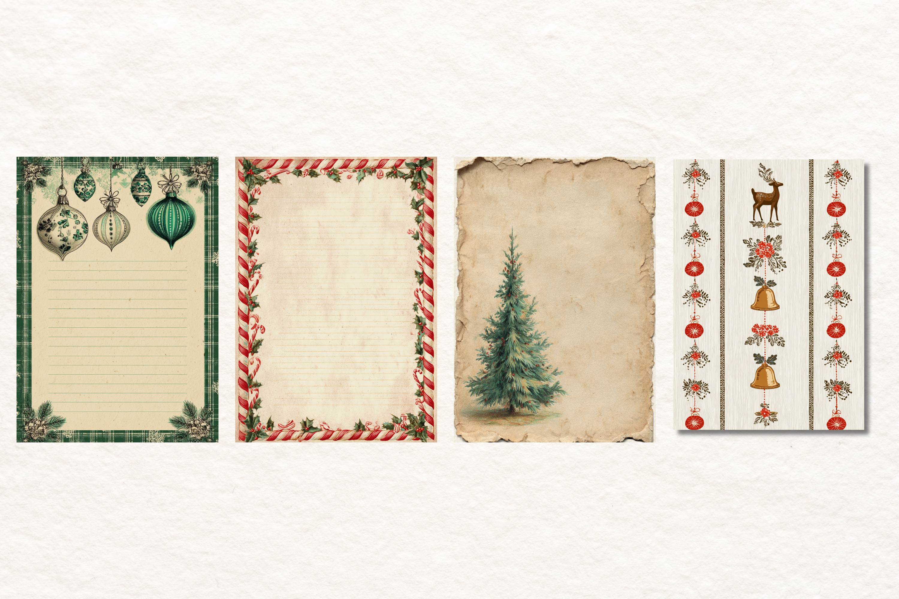 Vintage Christmas Junk Journal Pages – Printable Retro Holiday Set ...