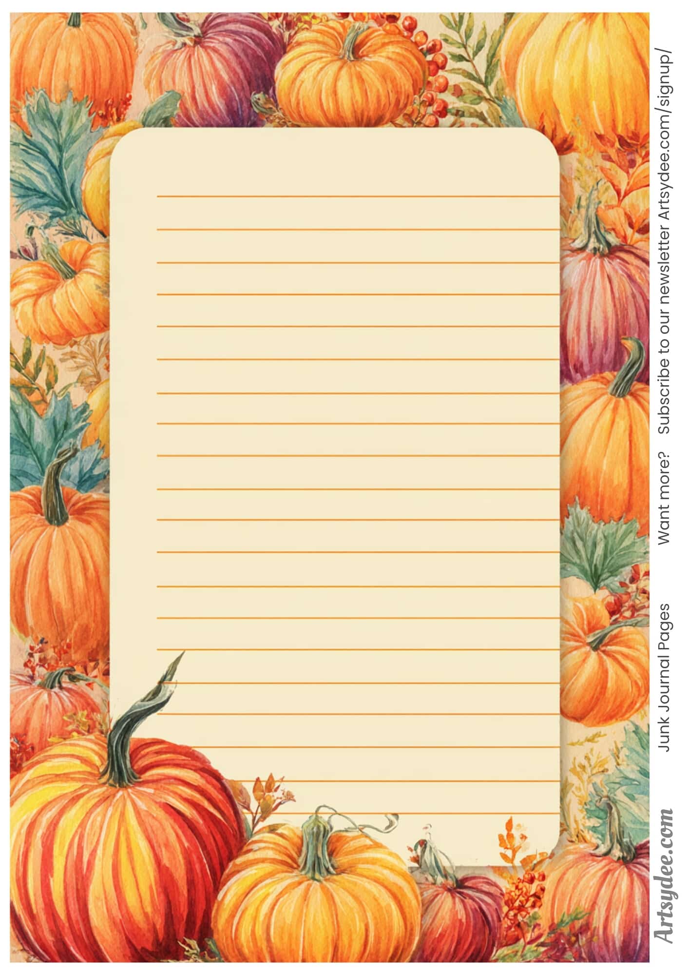 16 Pumpkin Junk Journal Pages (+ Free Printable) For Creative Fall ...