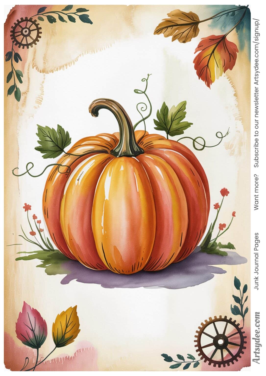 16 Pumpkin Junk Journal Pages (+ Free Printable) For Creative Fall ...