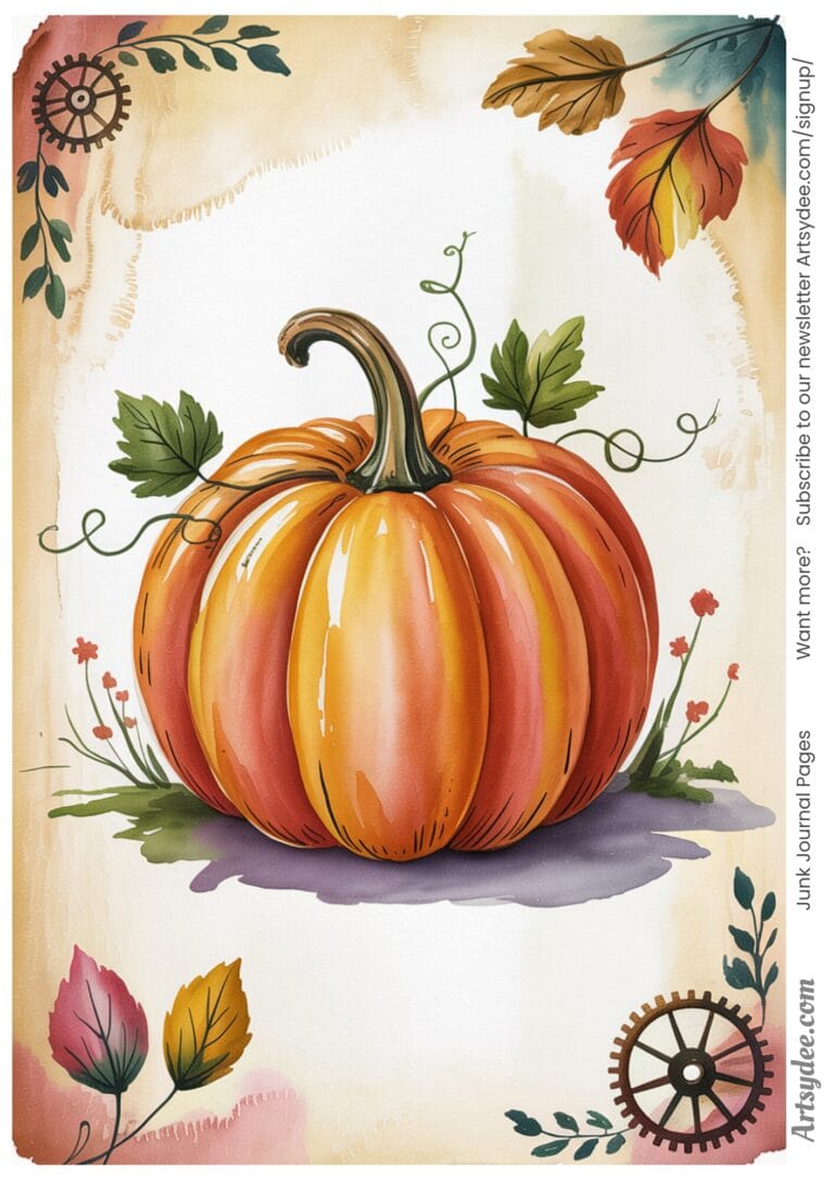 16 Pumpkin Junk Journal Pages (+ Free Printable) For Creative Fall ...