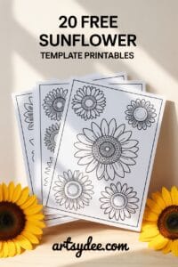 20+ Sunflower Template Free Printable Designs for Crafts, Painting ...