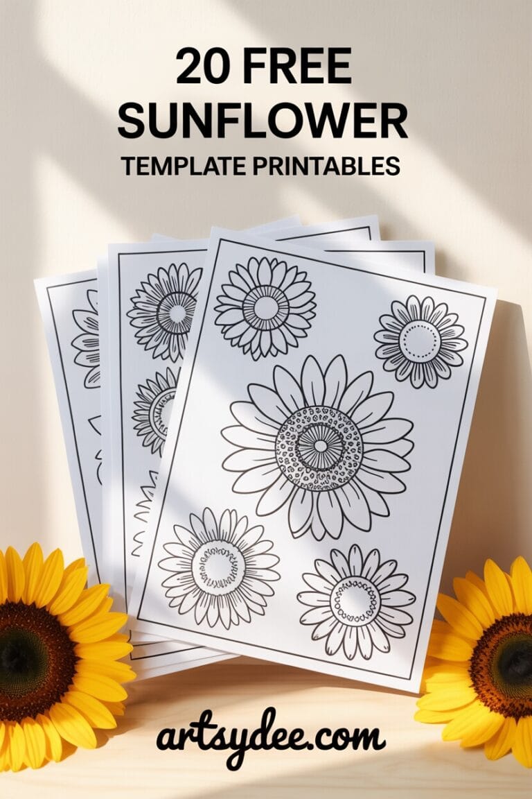 20+ Sunflower Template Free Printable Designs for Crafts, Painting ...