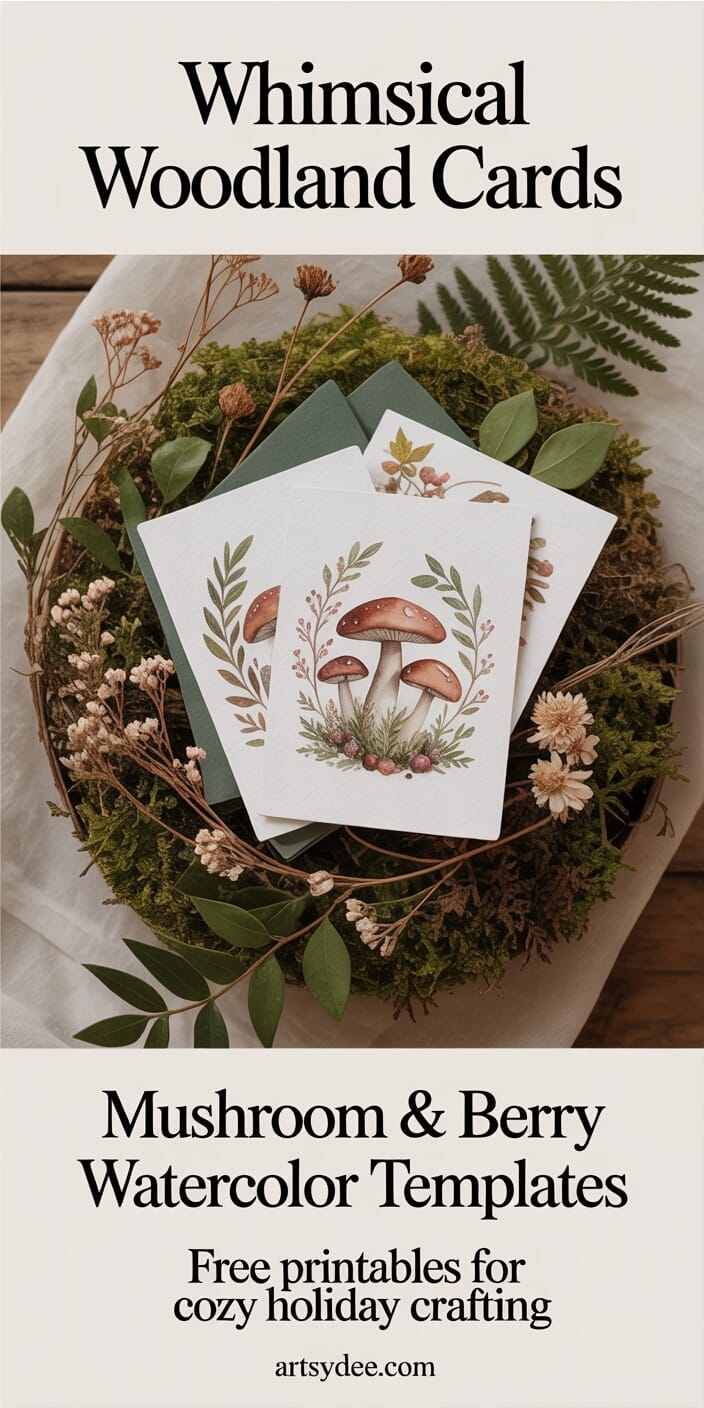 Whimsical Woodland Watercolor Ideas for Holiday Cards (+ Free Printable ...