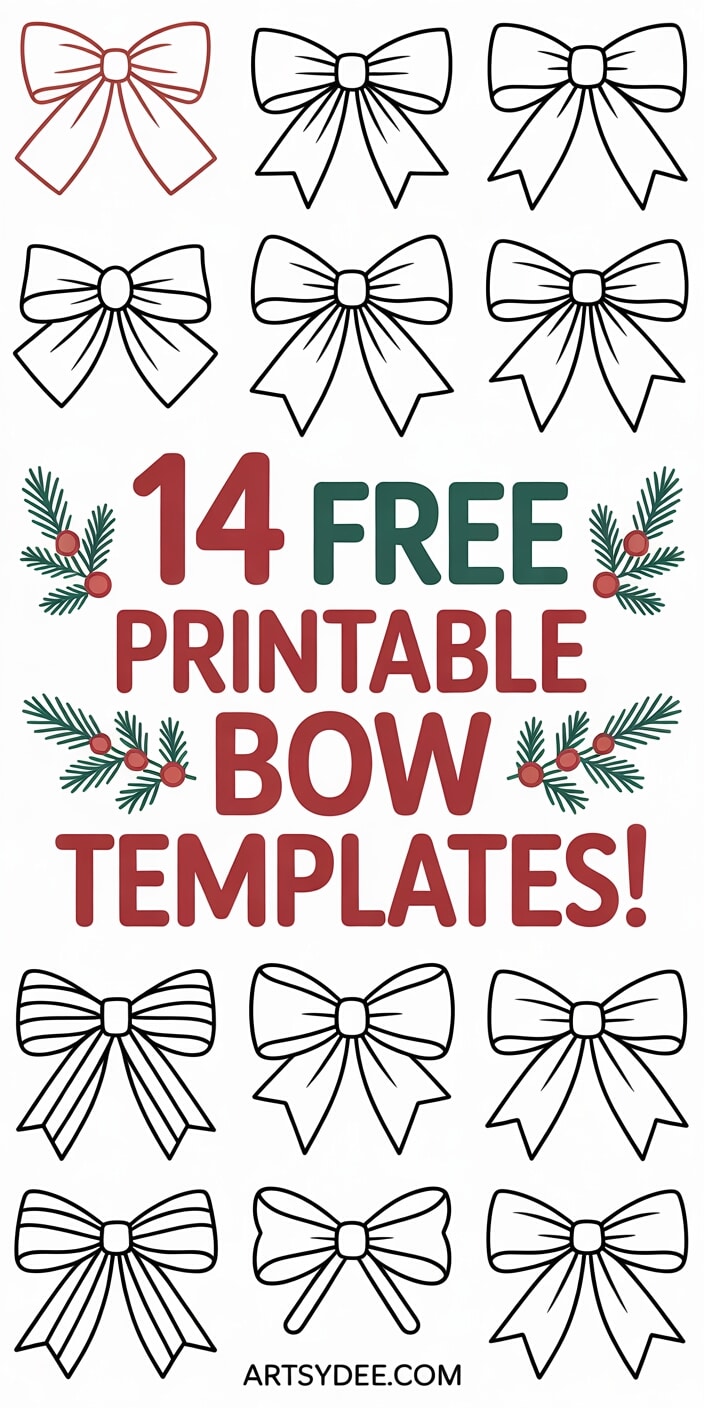 Free Printable Bow Templates: 14 Beautiful Designs for Your Creative ...