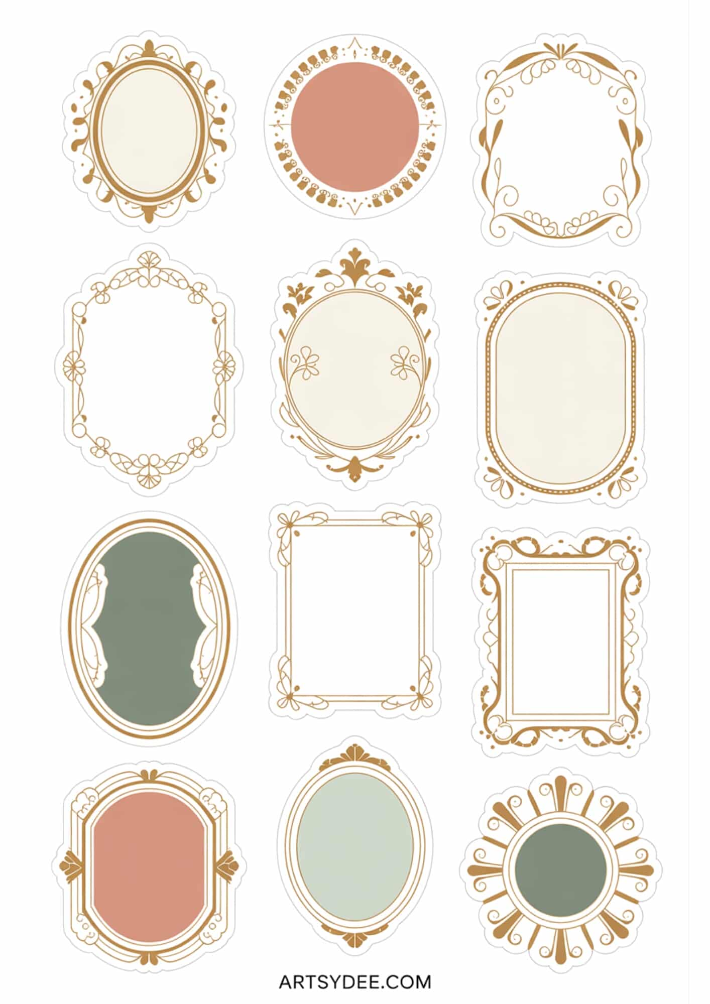 100+ FREE Printable Junk Journal Stickers - Artsydee - Drawing ...