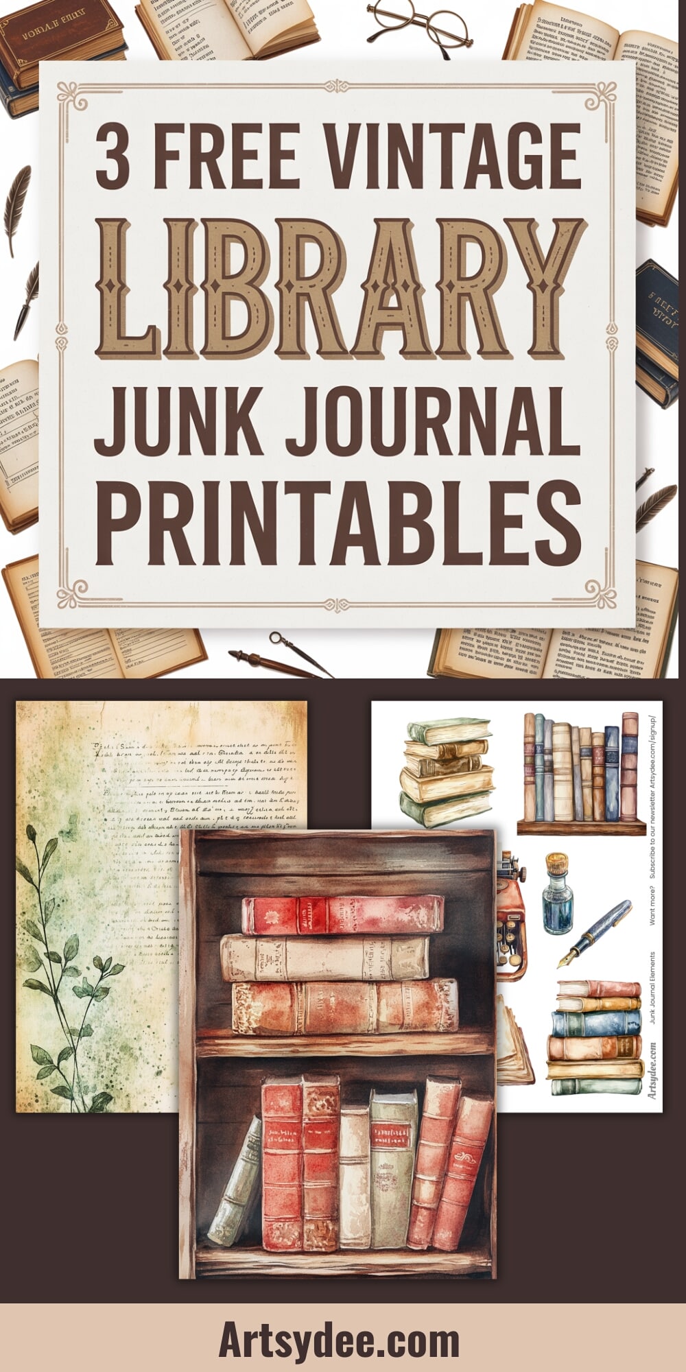 📚 Free Vintage Library Junk Journal Printables (+ How to Use Them in ...