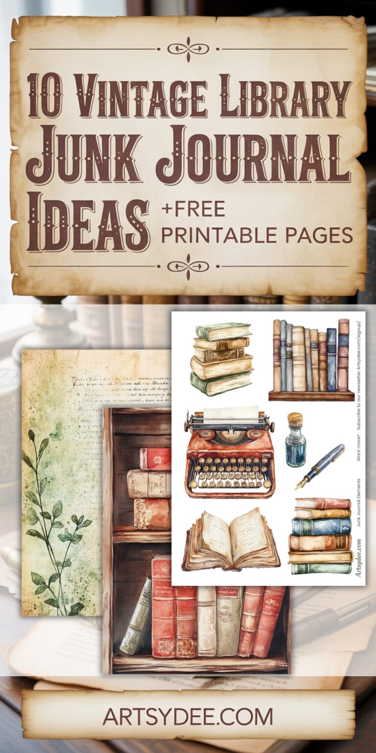 📚 Free Vintage Library Junk Journal Printables (+ How to Use Them in ...