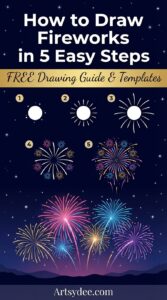How to Draw Fireworks: Easy Step-by-Step Tutorial + Free Printable ...
