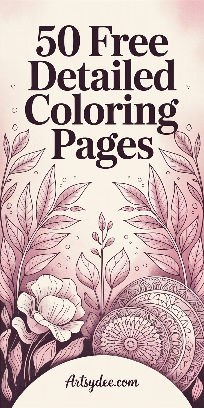 Detailed Coloring Pages for Grown Ups: 50+ Beautiful Free Printables ...