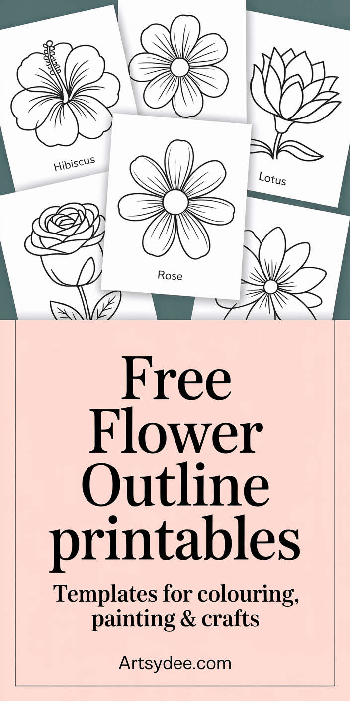Flower Outline Printable: Free Templates for Tracing, Colouring ...