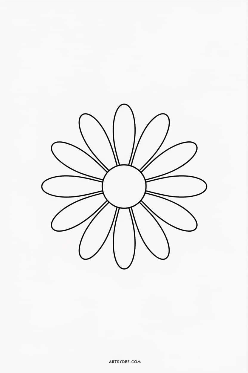 Flower Outline Printable: Free Templates for Tracing, Colouring ...