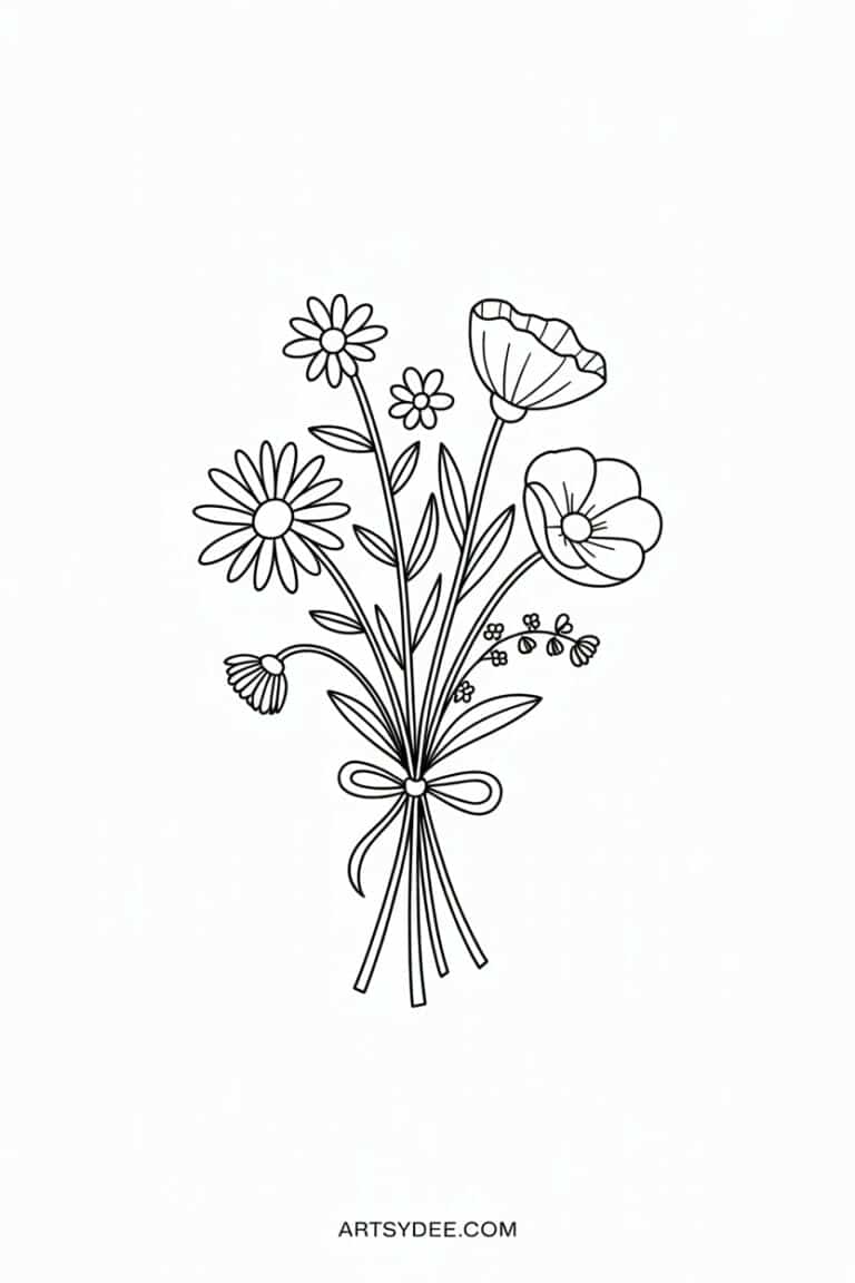 Simple Flower Drawing: Easy Ideas, Techniques & Free Printable ...