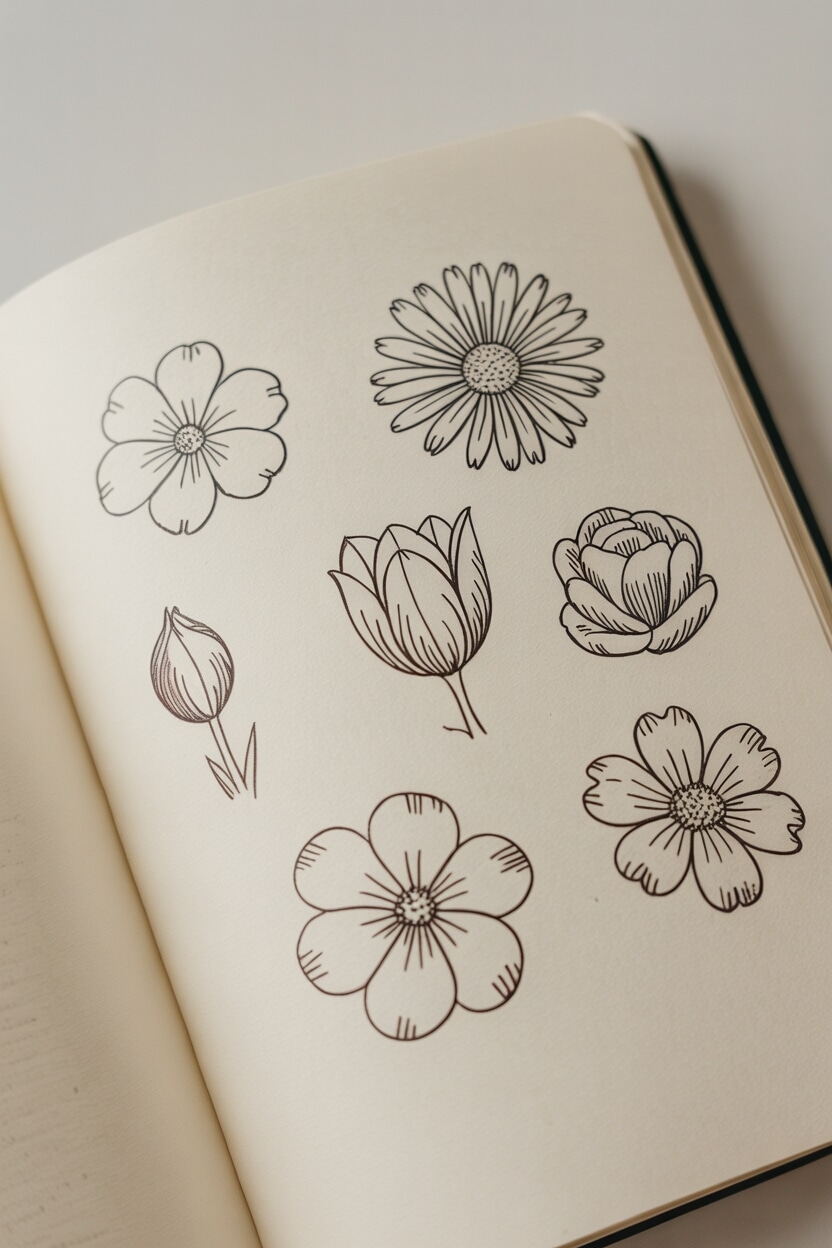 Simple Flower Drawing: Easy Ideas, Techniques & Free Printable ...