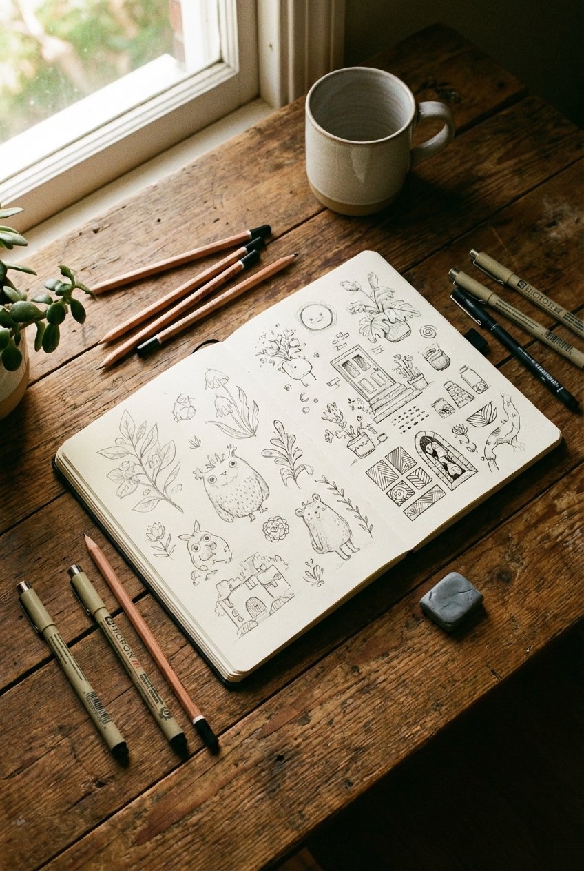 100+ Sketchbook Prompts to Fill Your Pages + 8 FREE Printable Drawing ...