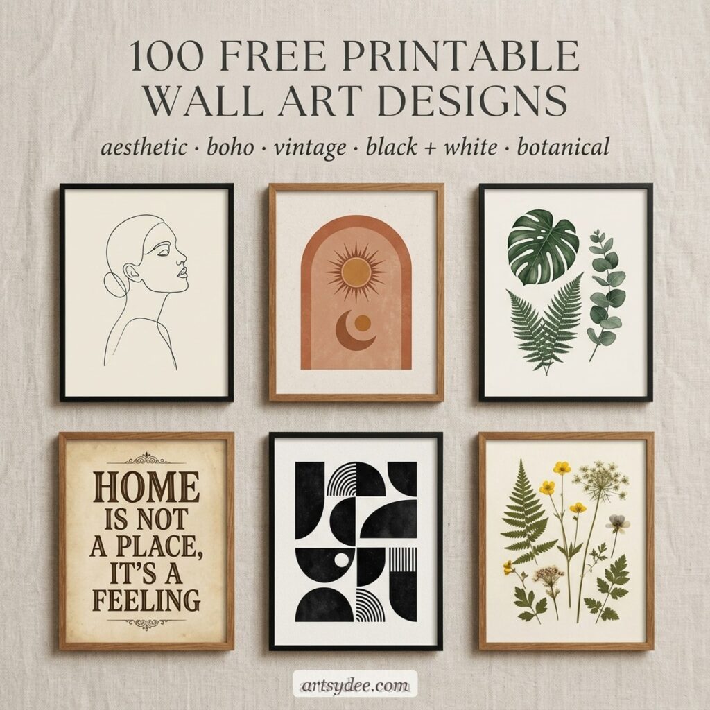 100 Printable Wall Art Design Ideas (+ Free 10-Piece Starter Pack ...