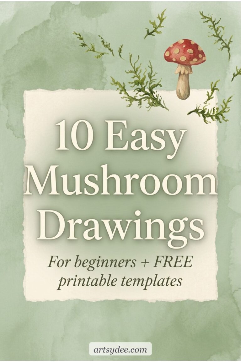 10 Easy Mushroom Drawings + Free Printable Templates - Artsydee ...